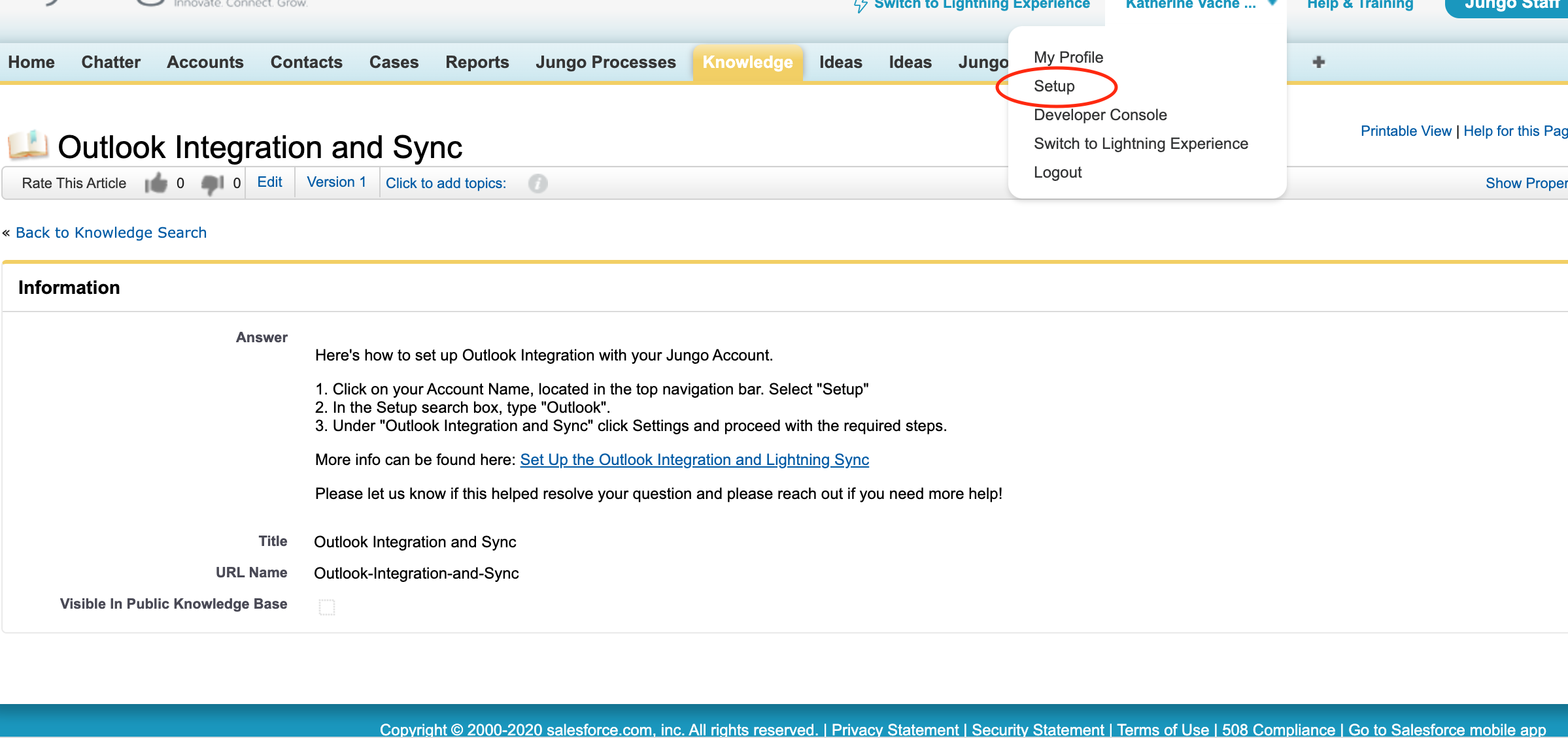 Outlook Integration and Sync